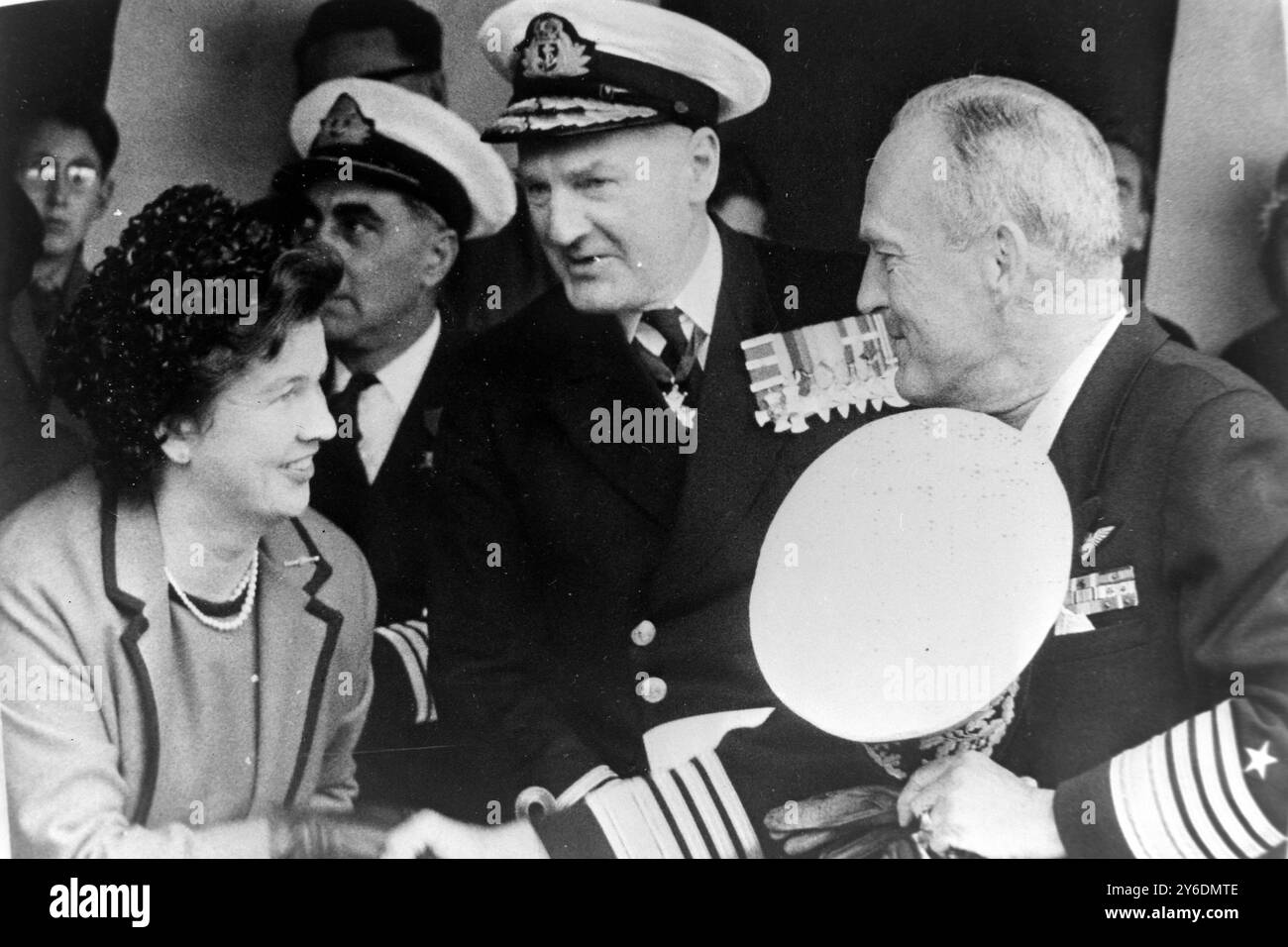 ADMIRAL HUGH MACKENZIE WITH MRS SAMBOURNE HMS LOOK AT DREADNOUGHT ...