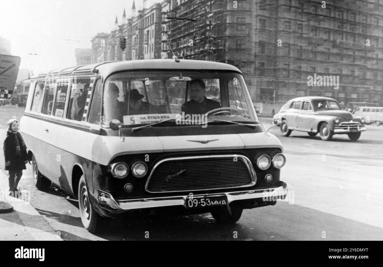 TESTING NEW MOTOR BUS IN MOSCOW ; 17 APRIL 1963 Stock Photo - Alamy