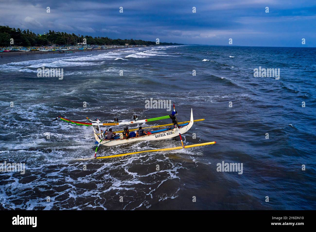 Indonesia, Bali Island, traditional fishing on Perancak Beach Stock ...