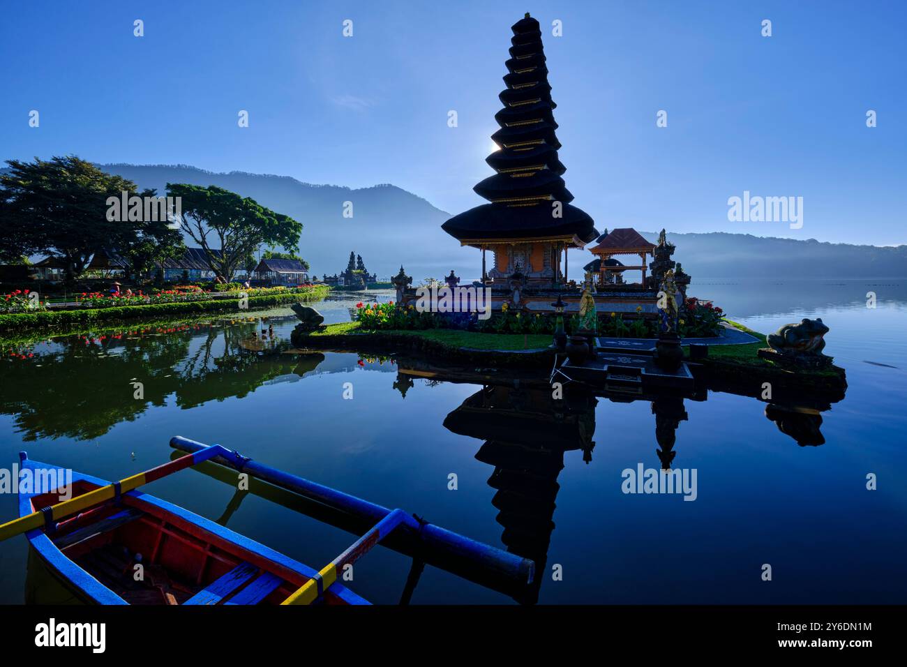Indonesia, Bali, Bedugul, Ulun Danu temple on Lake Bratan Stock Photo ...