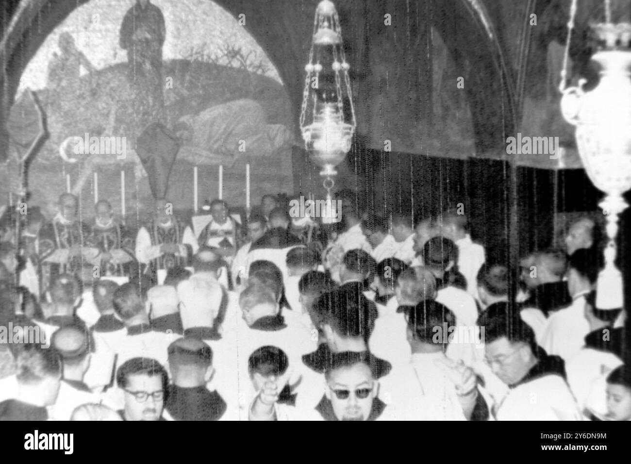EASTER MASS IN GETHSEMANE BASILICA IN JERUSALEM ; 13 APRIL 1963 Stock ...