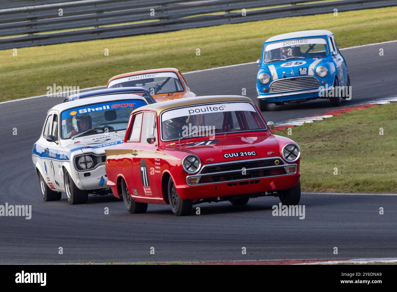 Ian Thompson in his 1965 Ford Lotus Cortina during the 2023 Classic ...