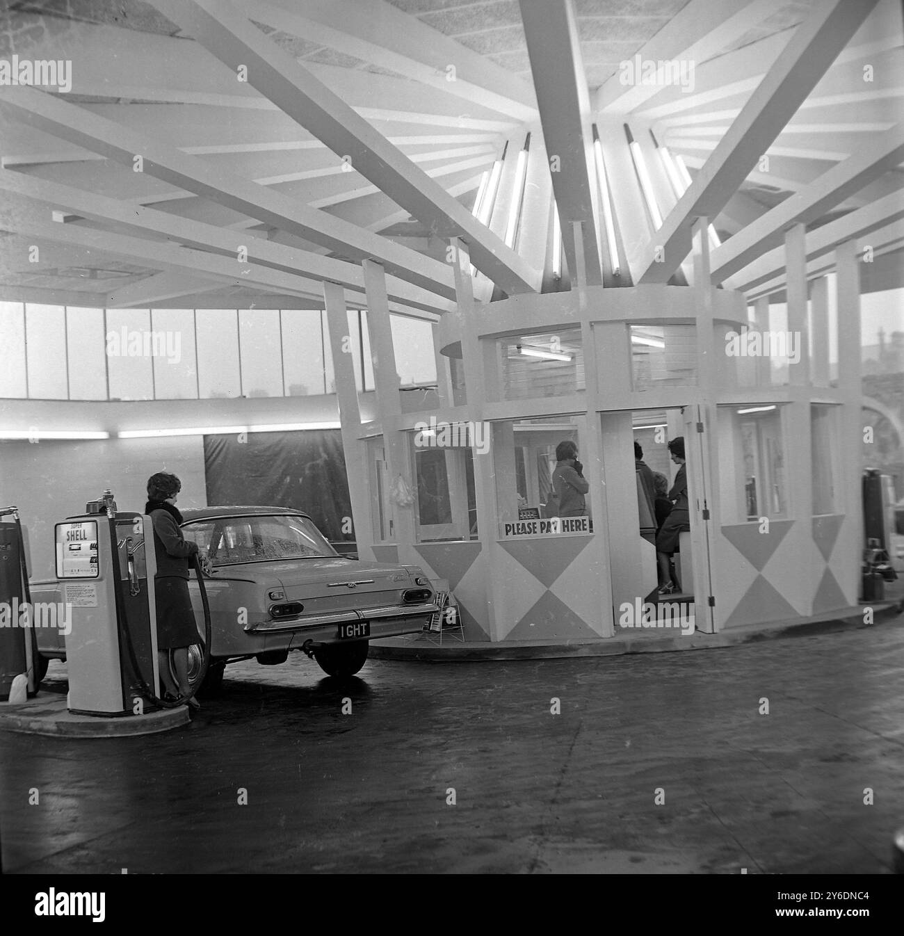 PETROL STATION 1ST SELF SERVICE PETROL STATION IN BRITAIN ; 11 APRIL ...