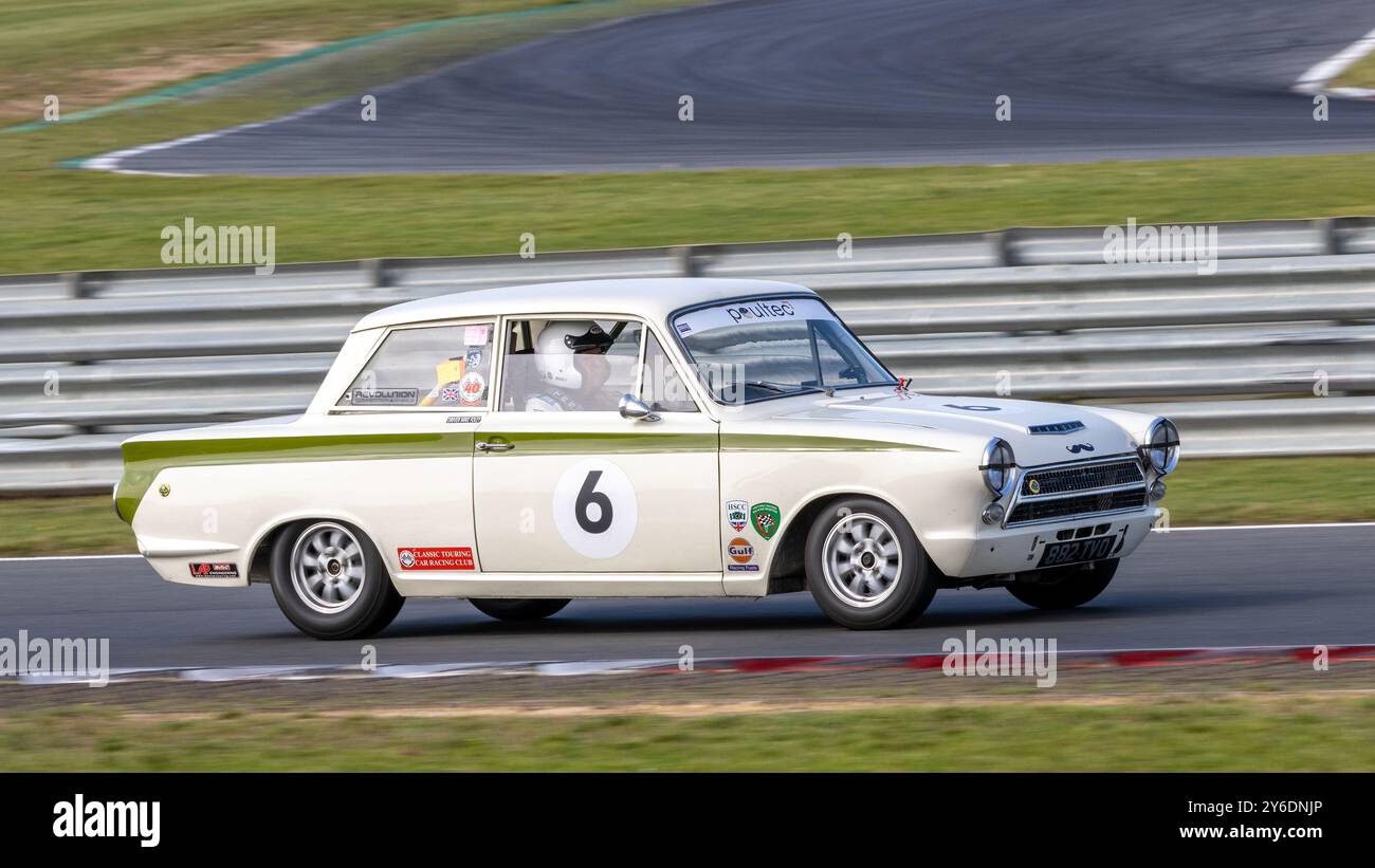 Michael Foley in his 1963 Ford Lotus Cortina during the 2023 Classic ...