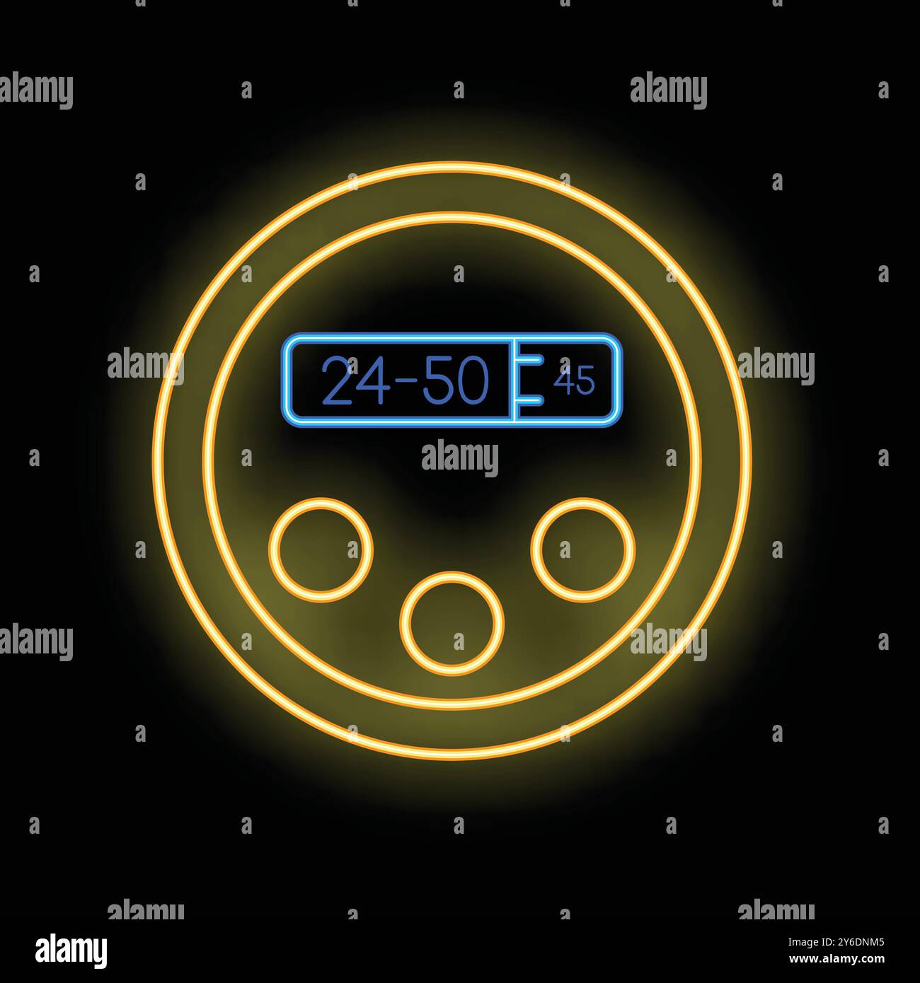 Glowing neon sign depicting an electric car charging point showing ...