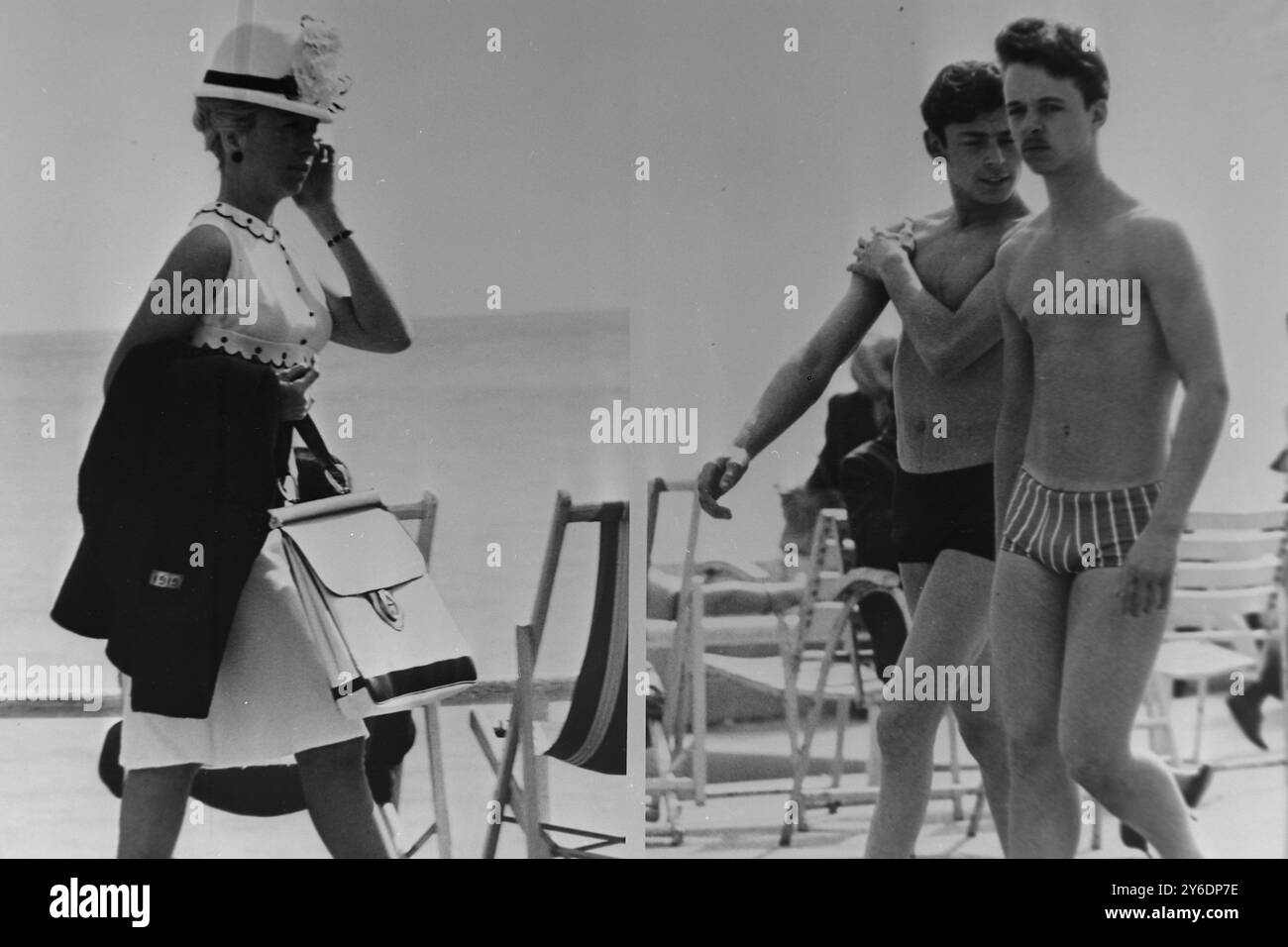 GIRL DRESSES HOLDING HER COSTUME IN NICE ; 3 APRIL 1963 Stock Photo - Alamy