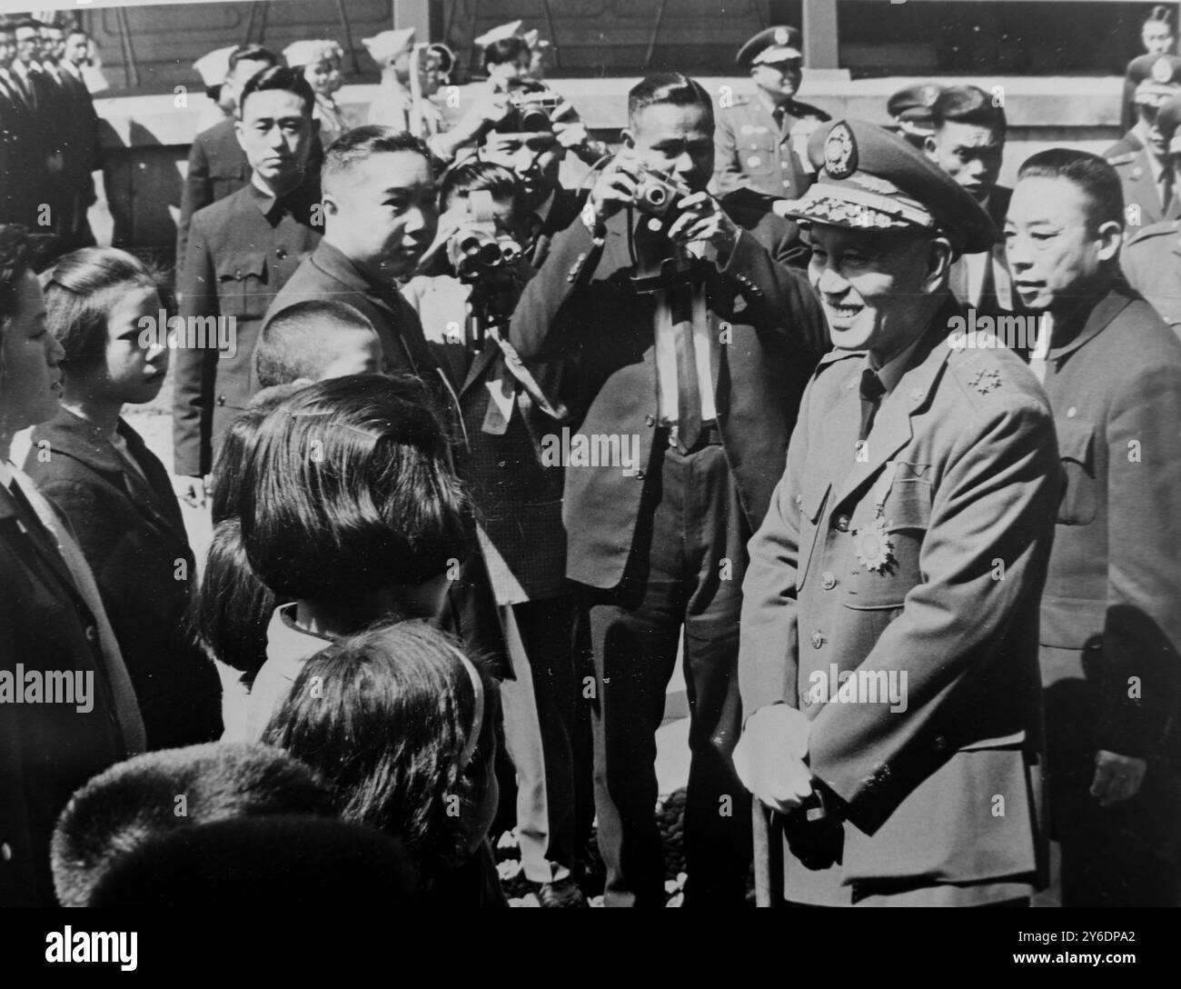CHIANG KAI SHEK WITH CHILDREN COMMEMORATION IN FORMOSA / ; 4 APRIL 1963 ...