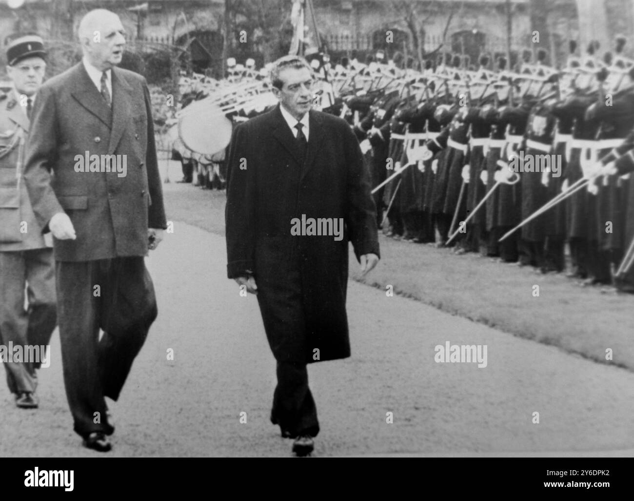 FRENCH PRESIDENT CHARLES DE GAULLE WITH MEXICAN PRESIDENT ADOLFO LOPEZ ...