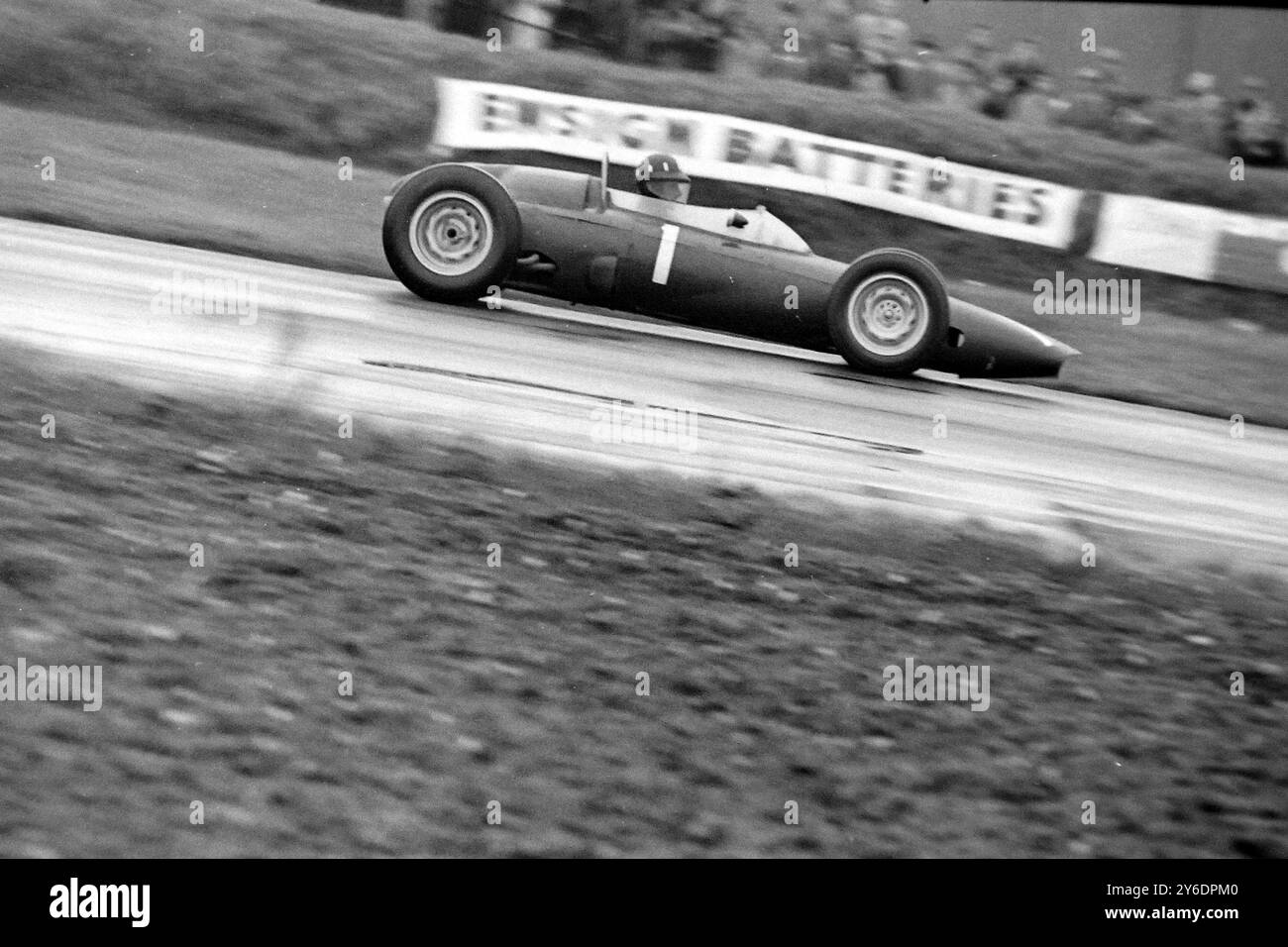 RACING DRIVER GRAHAM HILL WINS IN BRM AT SNETTERTON / ; 1 APRIL 1963 ...