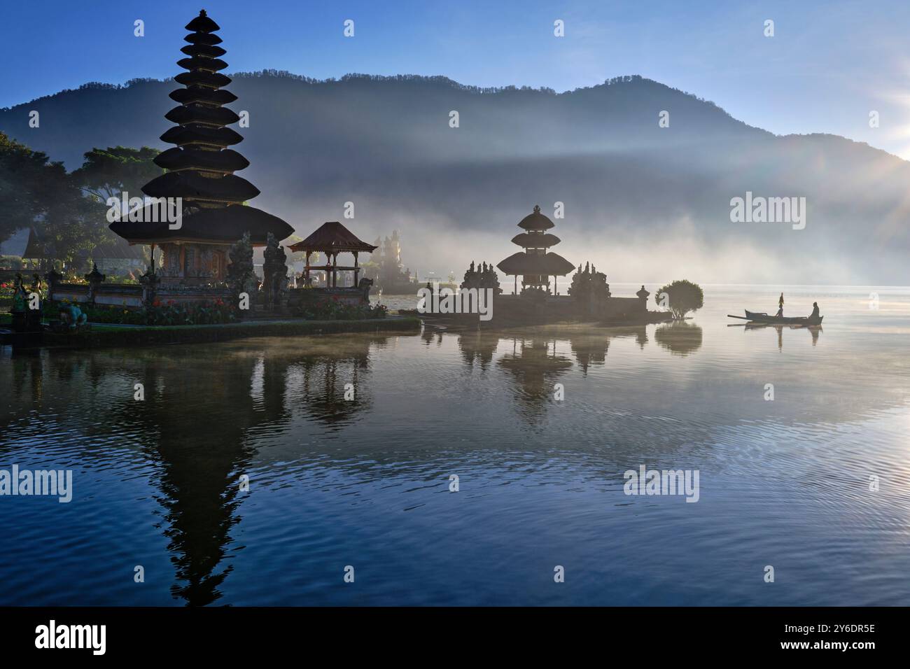Indonesia, Bali, Bedugul, Ulun Danu temple on Lake Bratan, morning ...