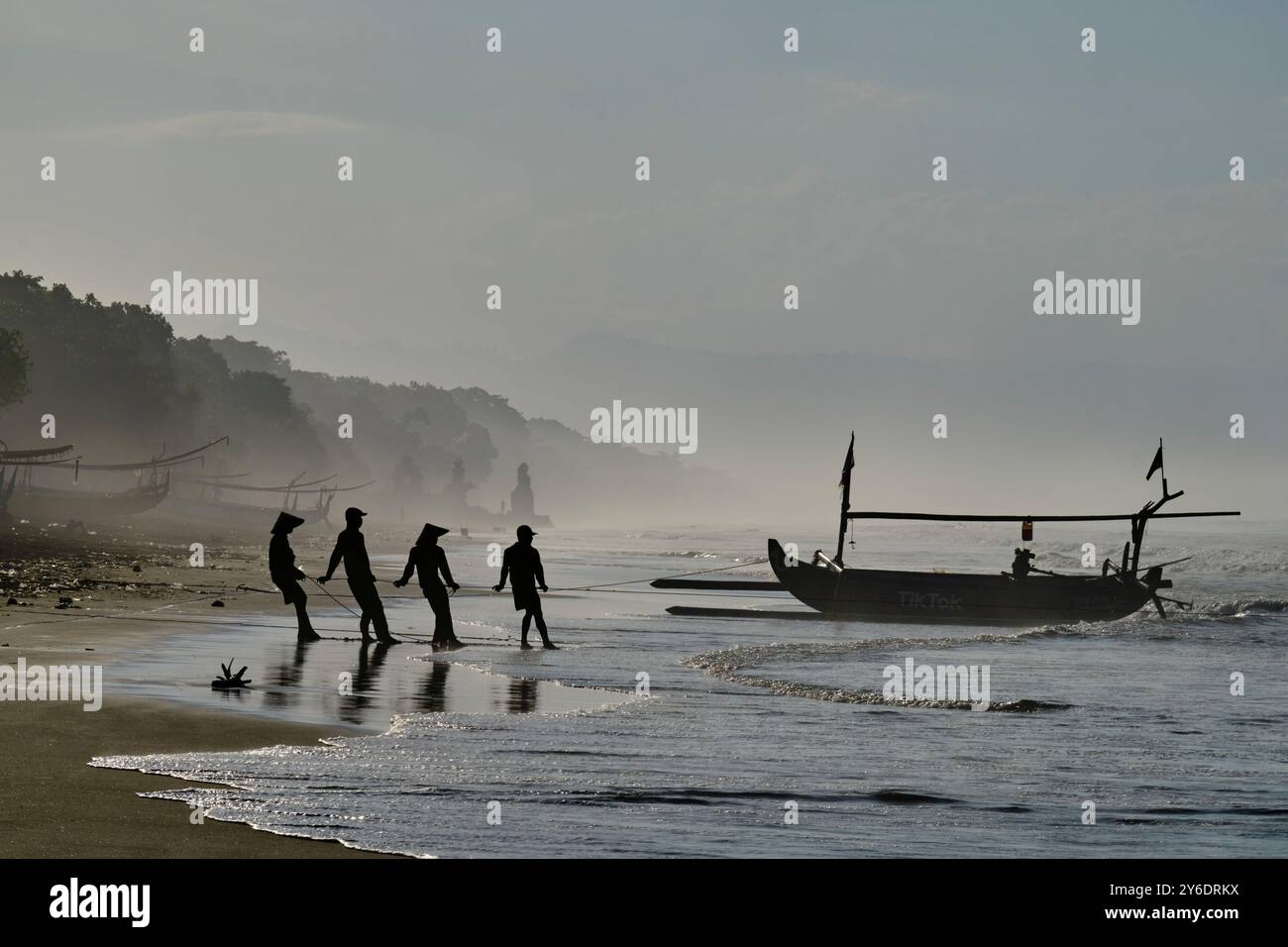 Indonesia, Bali Island, traditional fishing on Perancak Beach Stock ...