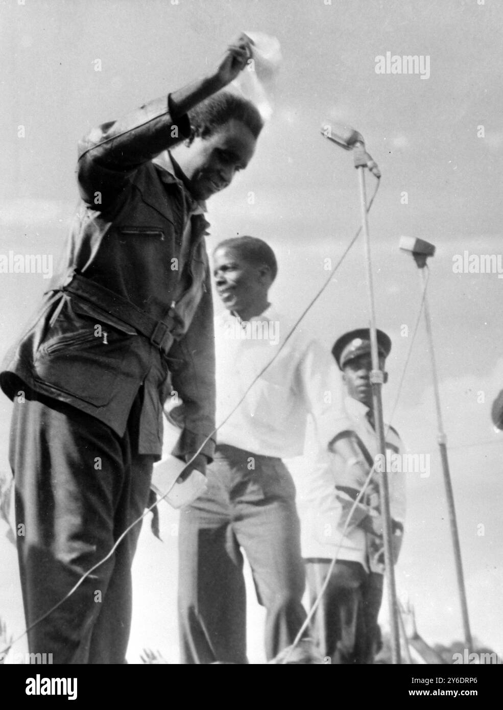 RHODESIAN LEADER KENNETH KAUNDA WITH CROWDS IN LUSAKA / ; 22 MARCH 1963 ...