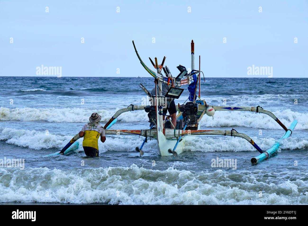 Indonesia, Bali Island, traditional fishing on Perancak Beach Stock ...