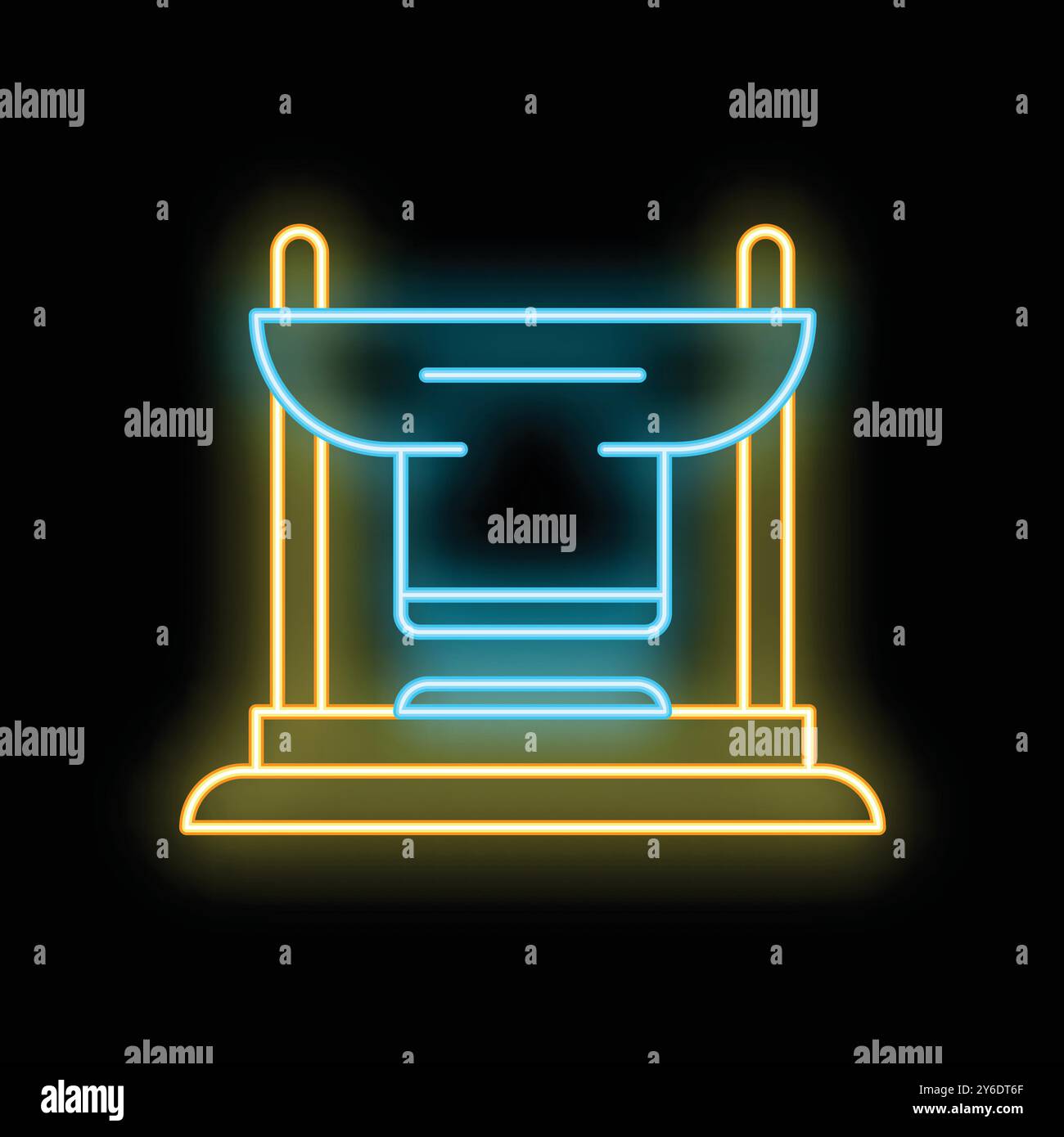 Blue line japan gate icon hi-res stock photography and images - Alamy