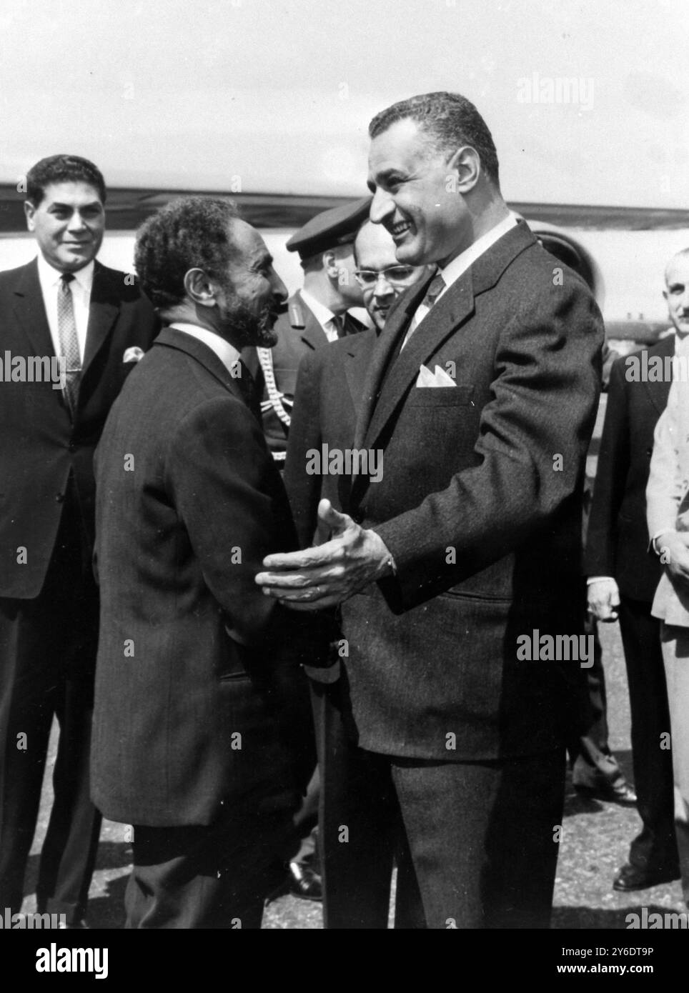 PRESIDENT OF UNITED ARAB REPUBLIC GAMAL ABDUL NASSER WITH HAILE ...
