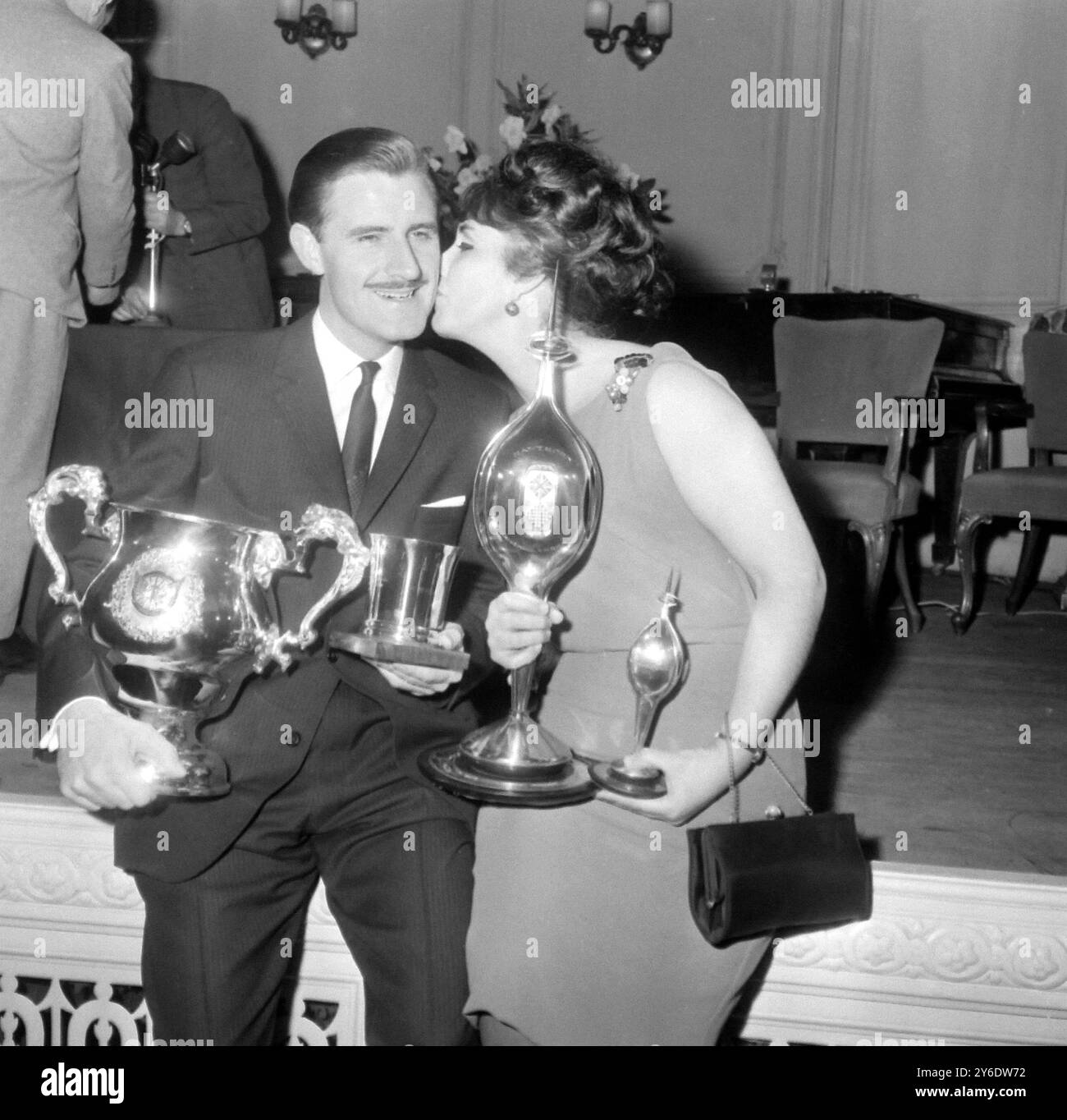 RACING DRIVER GRAHAM HILL WINS 3 TROPHIES WITH WIFE IN LONDON / ; 11 ...