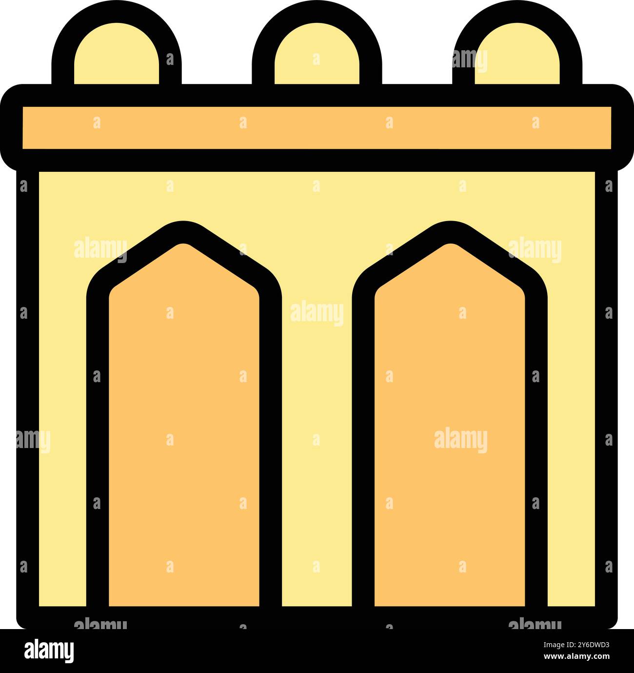 This vector illustration features a traditional arabic building with ...
