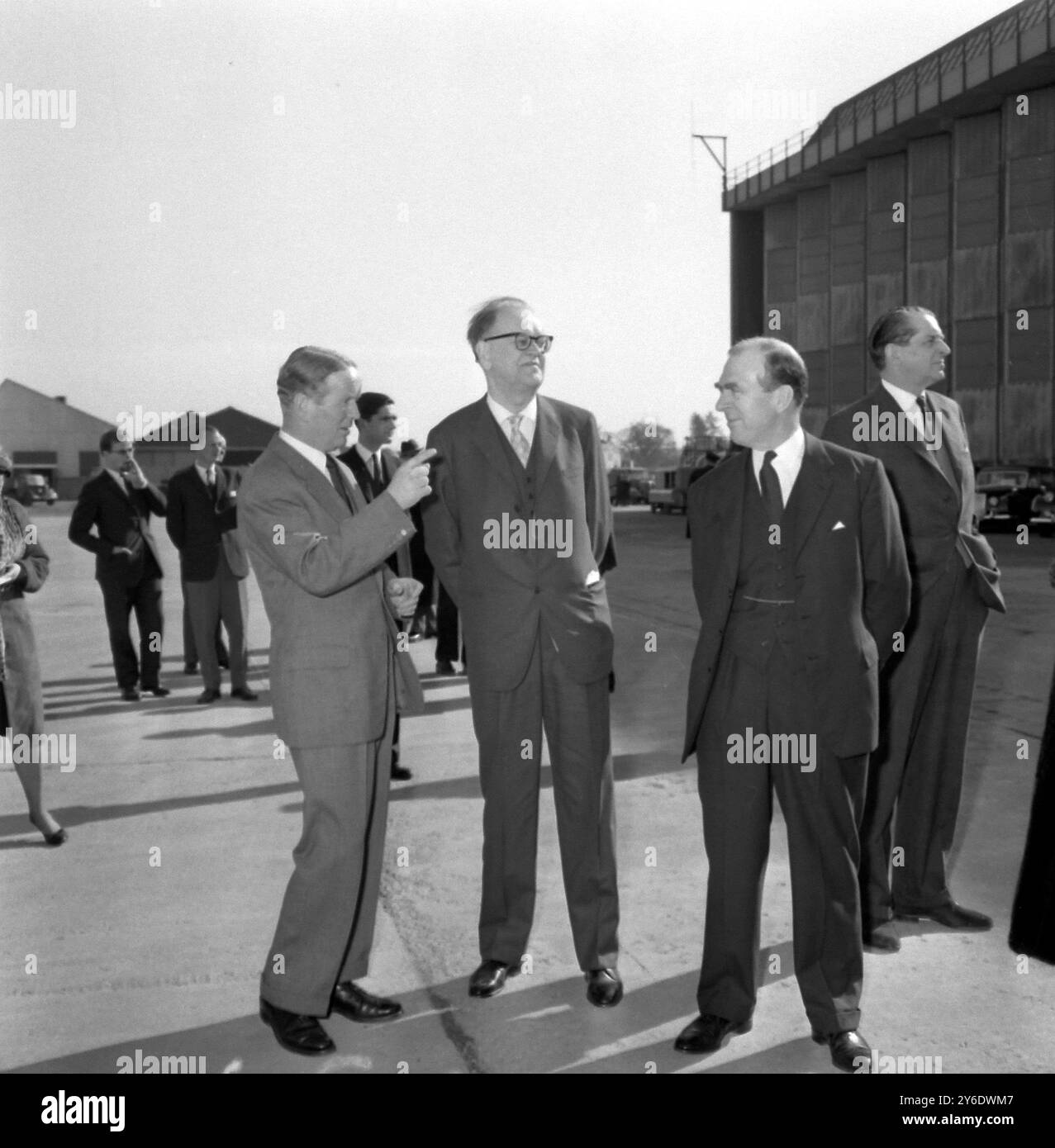 AUBREY BURKE WITH SWEDISH PREMIER TAGE ERLANDER VISIT DE HAVILLAND ...