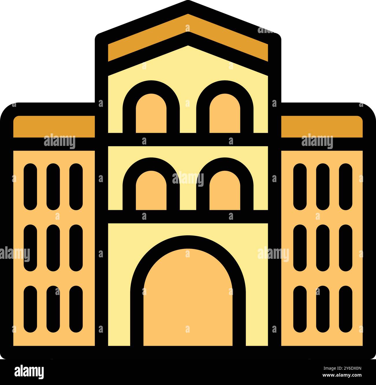 Big city hall building with arches and columns, government building ... Big city hall building with arches and columns, government building ...