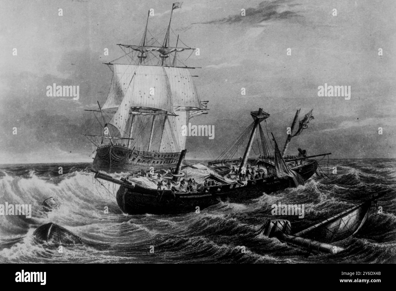 WAR OF INDEPENDENCE VIEW OF USS CONSTITUTION WITH HMS GUERRIERE ; 5 ...