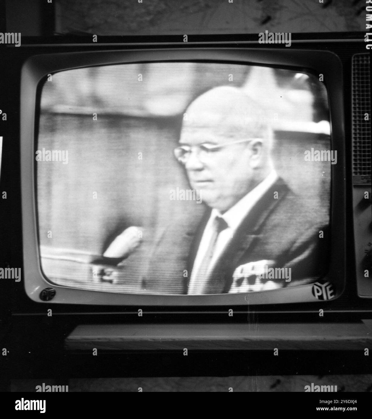 SOVIET PRIME MINISTER NIKITA KHRUSHCHEV ELECTORAL TV SPEECH IN MOSCOW ...