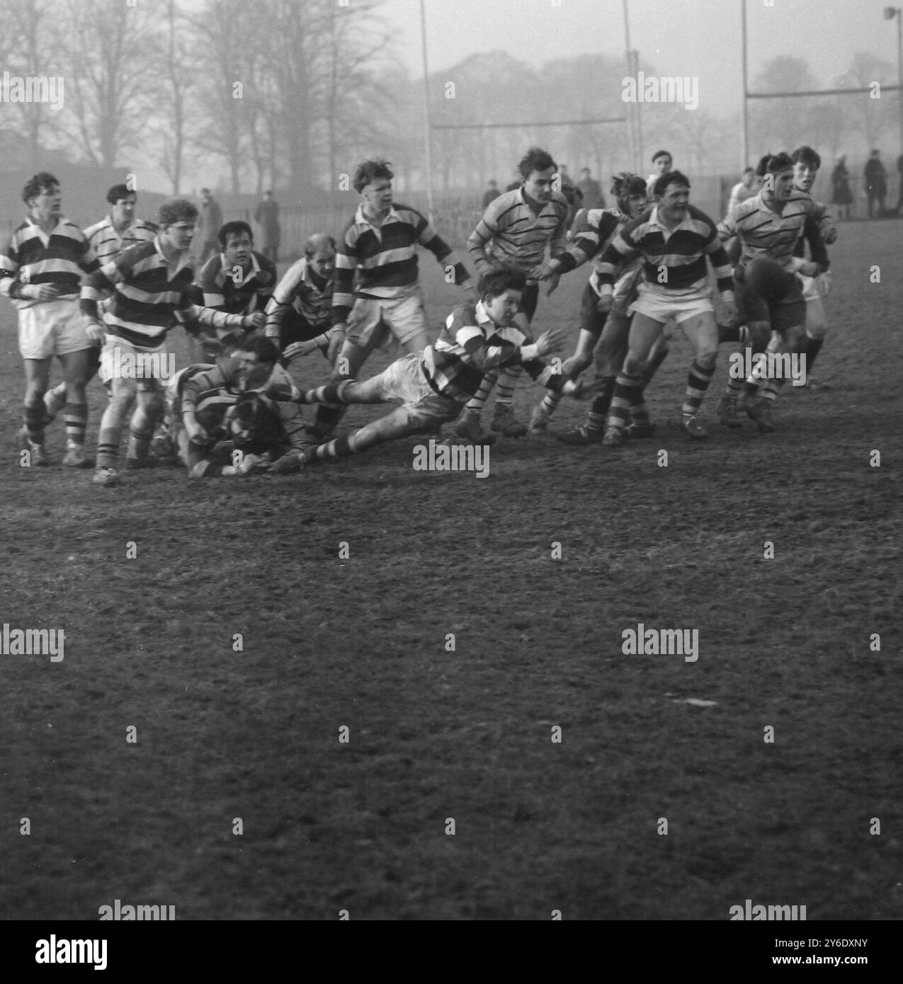 THOMAS J R L IN ACTION HOSPITALS CUP RUGBY / ; 26 FEBRUARY 1963 Stock ...