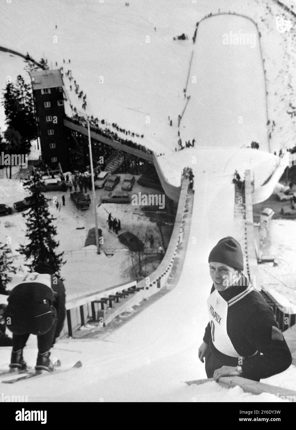 TORALF ENGAN IN SKI JUMP ACTION IN OSLO ; 20 FEBRUARY 1963 Stock Photo ...