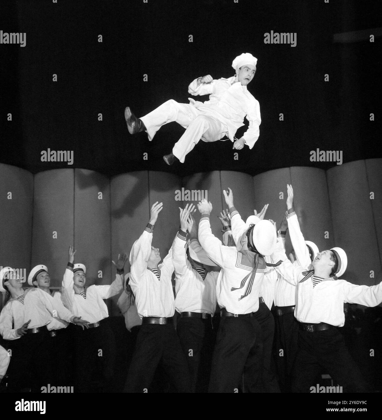 20 FEBRUARY 1963 RUSSIAN RED ARMY DANCERS DRESSED AS SAILORS IN A NAVAL ...