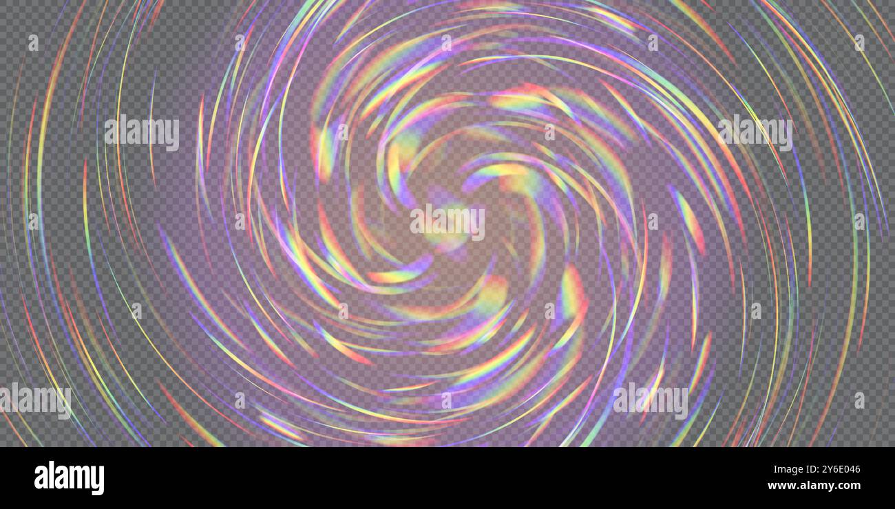 Rainbow prism flare spinning portal on transparent bg. Dispersion and ...