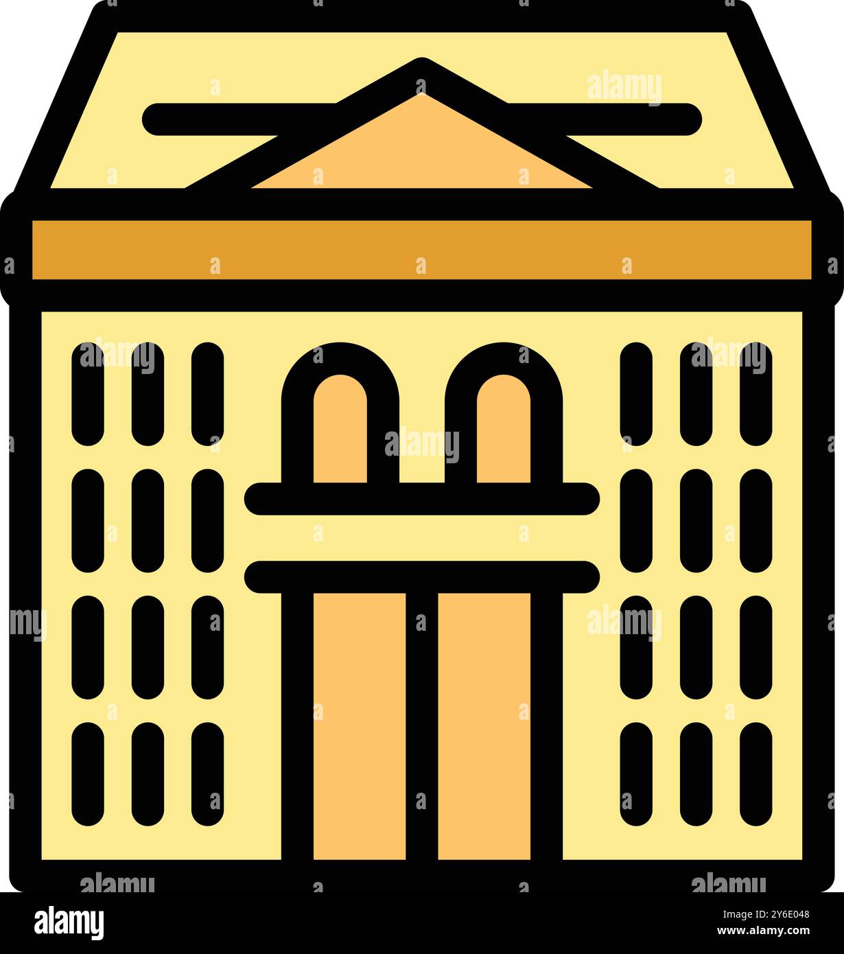 Big city hall building facade icon showing downtown architecture Stock ...