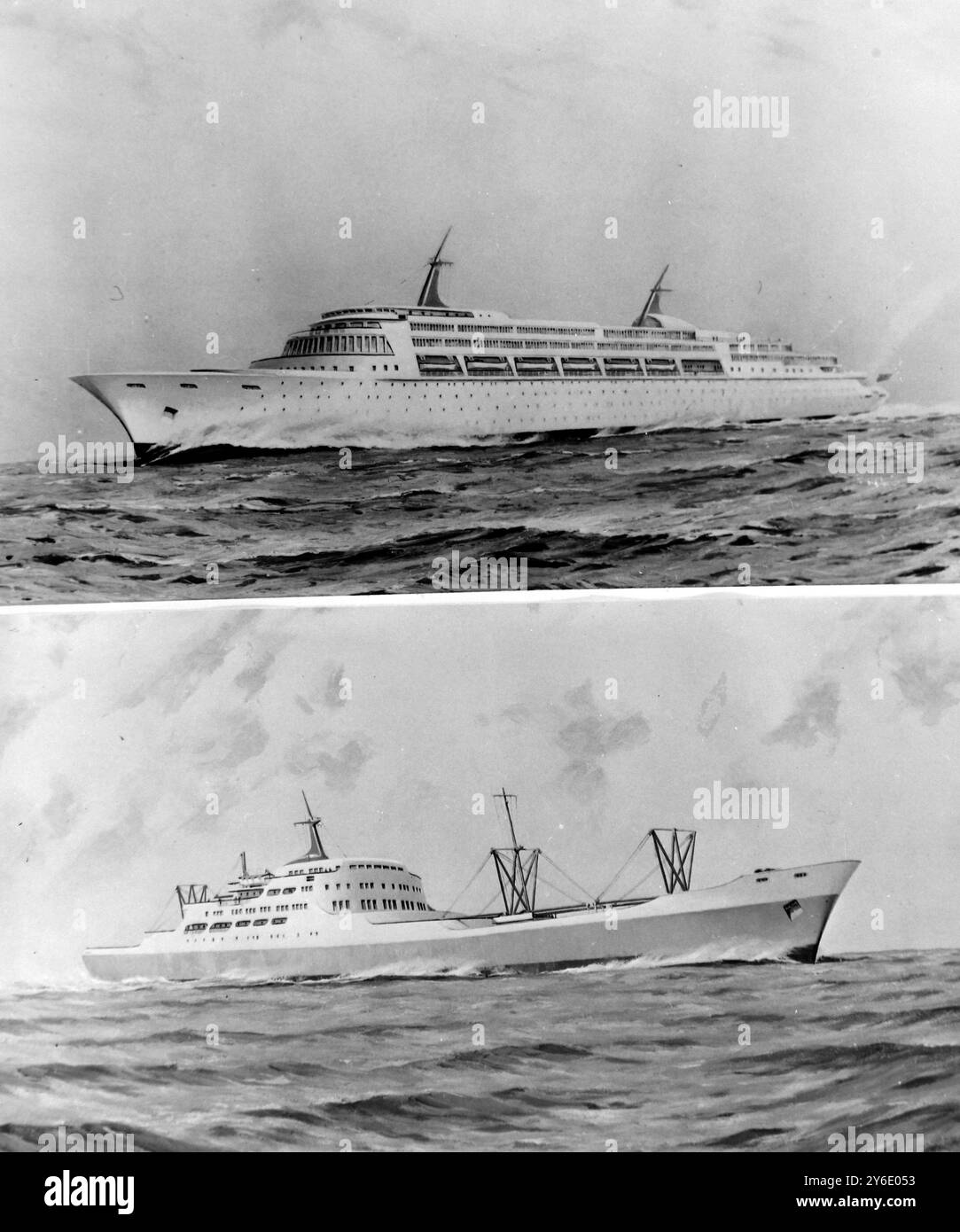 SHIPS ATOMIC PASSENGER NUCLEAR SHIP ARTISTS IMPRESSION ; 11 FEBRUARY ...
