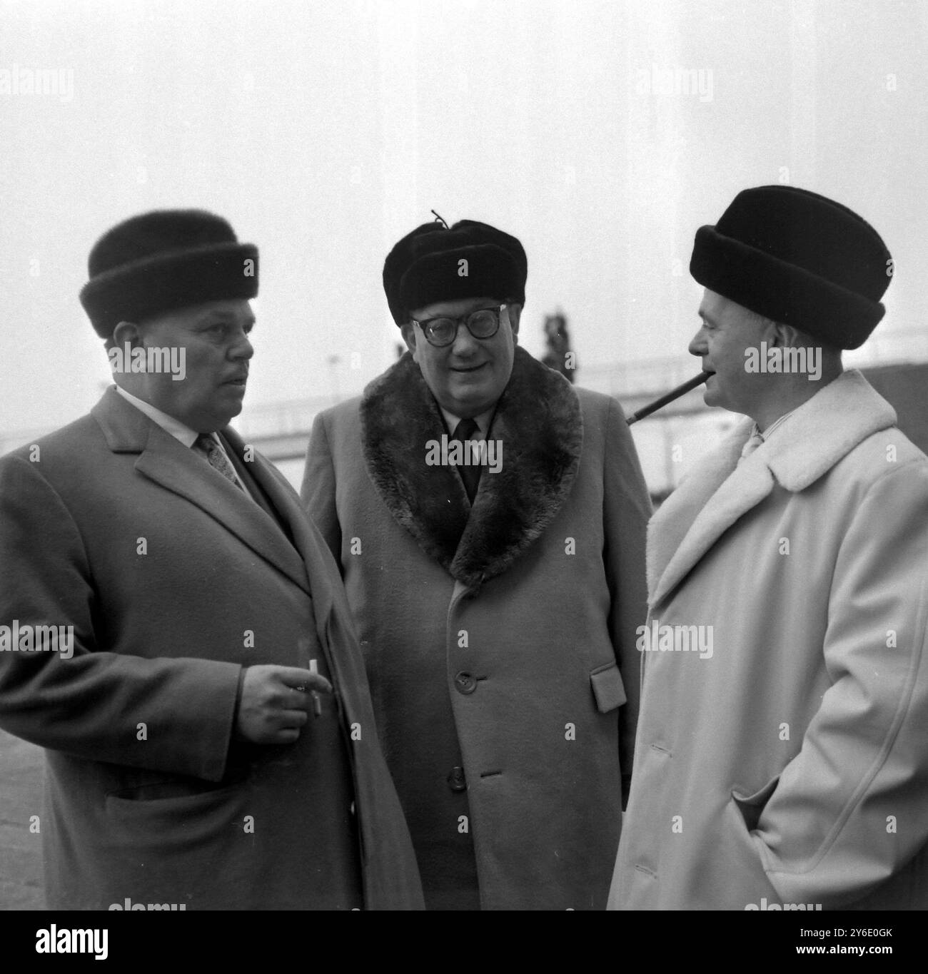 BILLY BUTLIN AT LONDON AIRPORT WITH CYRIL LORD AND ROY THOMSON / ; 8 ...
