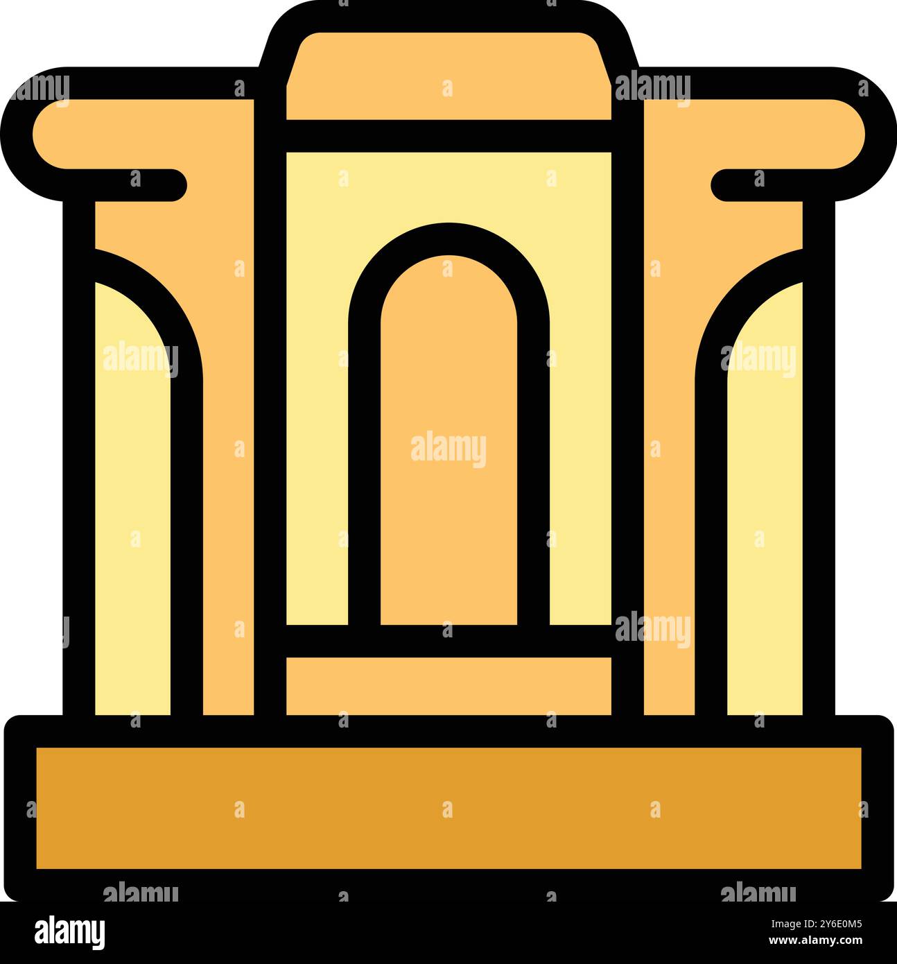 Triumphal arch icon, color vector illustration of a famous landmark ...