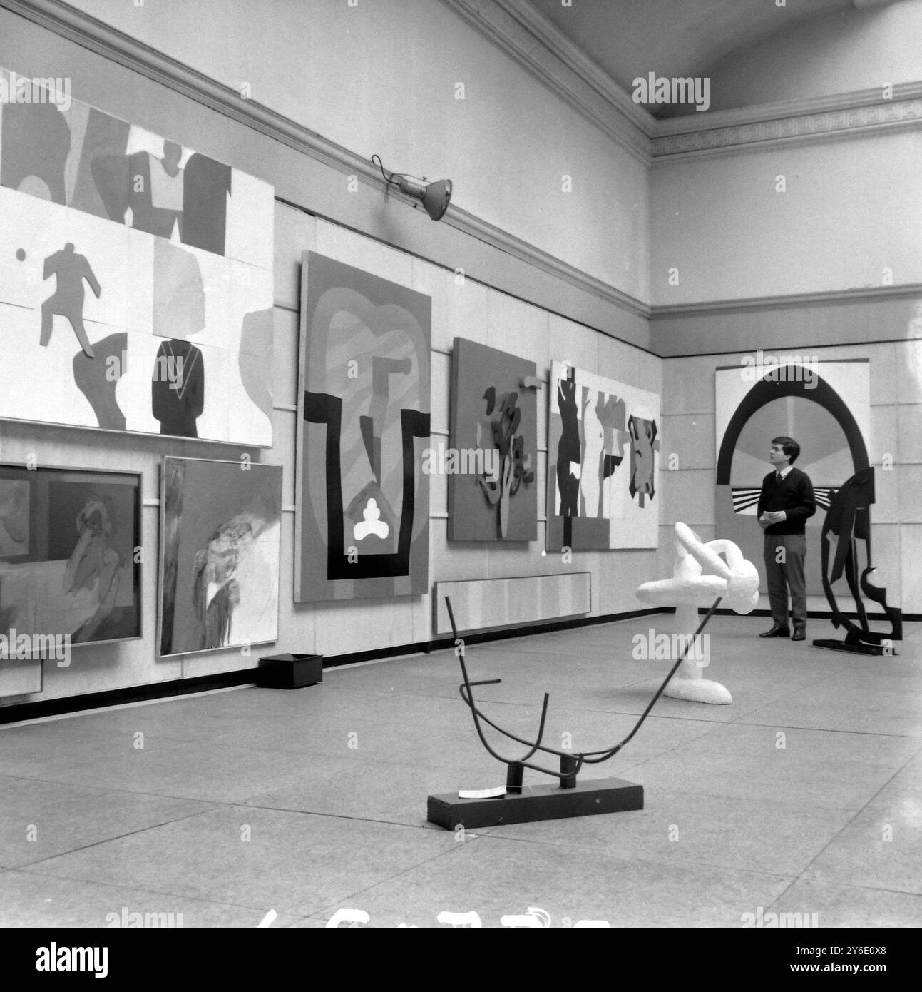 EXHIBITIONS TREVOR HALLIDAY AMIDST EXHIBITION DISPLAYS IN LONDON ; 5 ...