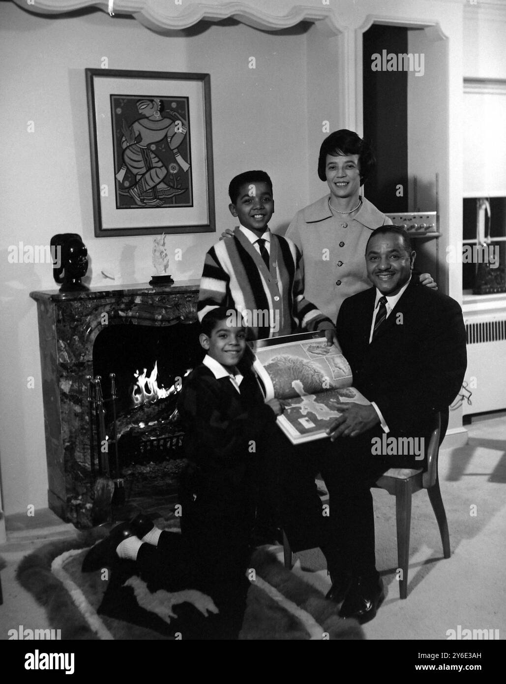 CARL T ROWAN WITH WIFE VIVIEN AND SON GEOFFREY IN NEW YORK / ; 26 ...