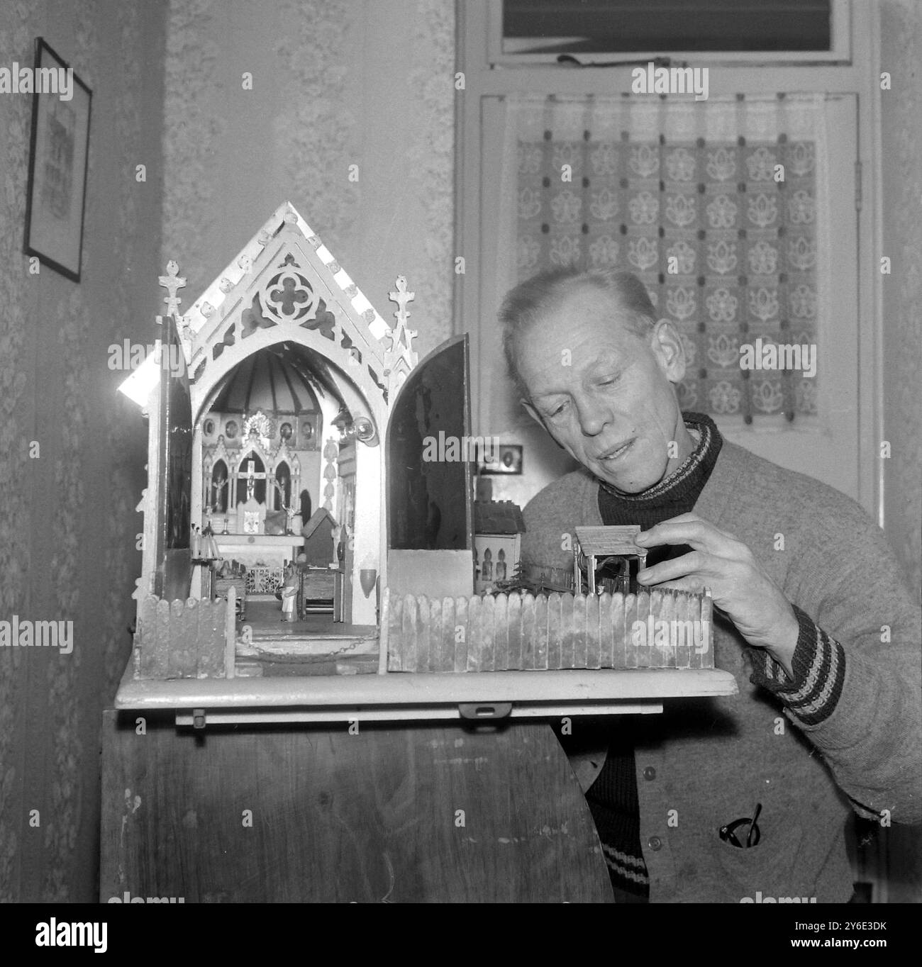 MODELS CHURCH MADE FROM CIGAR BOXES AND LOLLIPOP STICKS ; 24 JANUARY ...