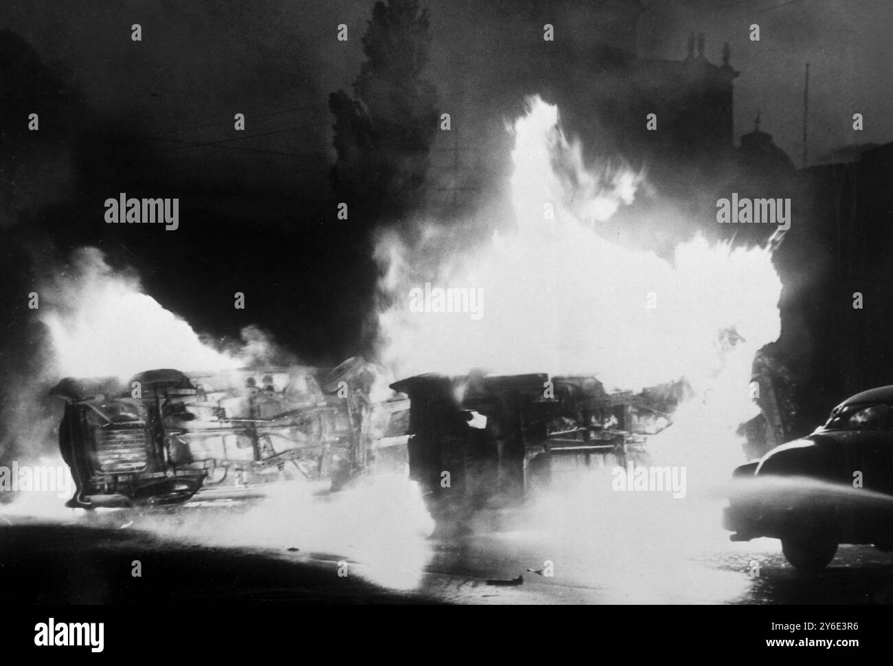 1960s cars on fire Black and White Stock Photos & Images - Alamy