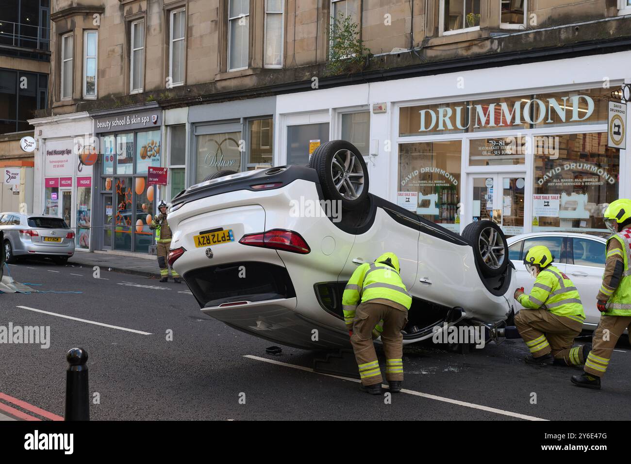 Edinburgh Scotland, UK 25 September 2024. Emergency services attend an ...