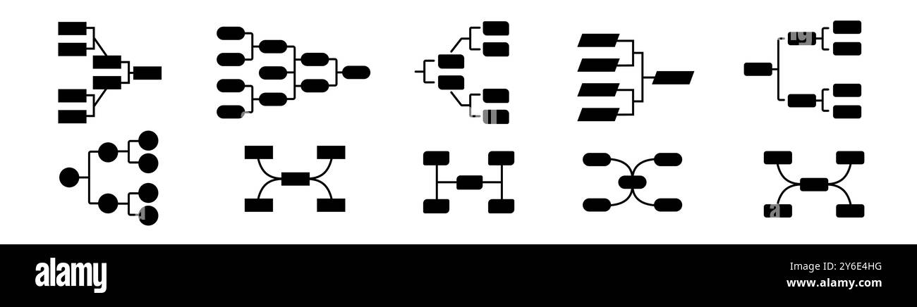 Black tournament chart structure in minimalistic style. Sport ...