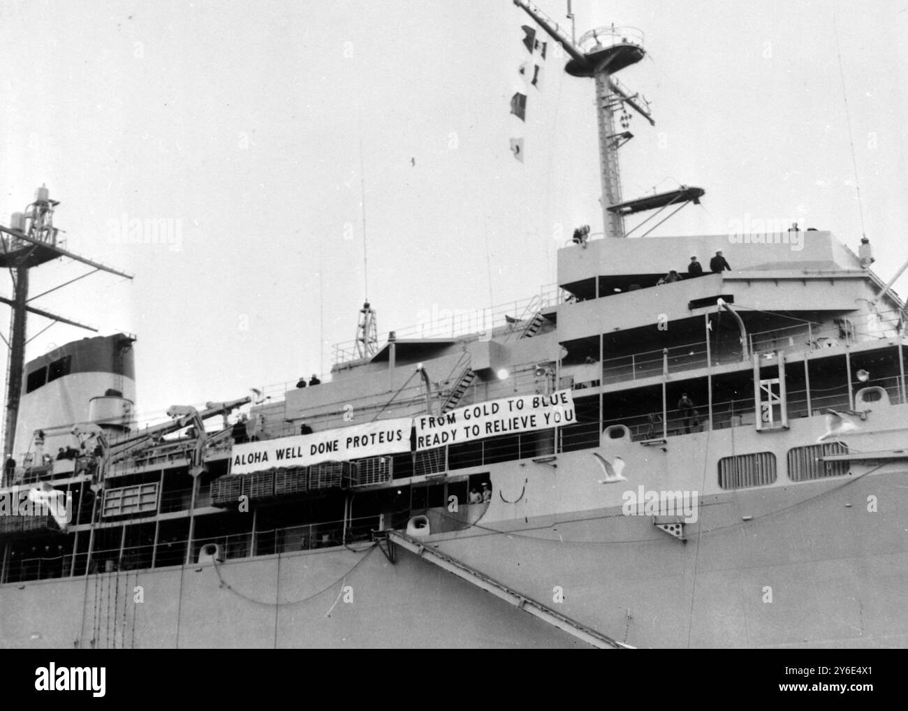 US NAVY HOLY LOCH MOTHER SHIP FOR POLARIS SUBMARINE ; 12 JANUARY 1963 ...