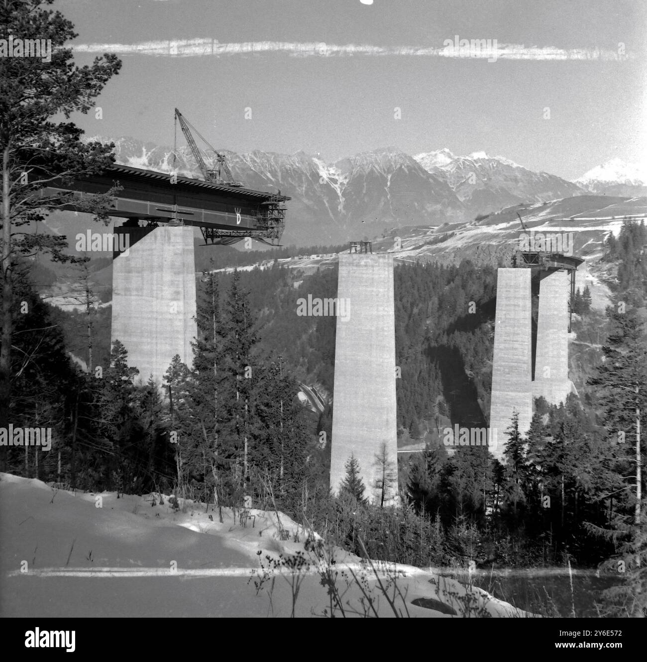 BIGGEST EUROPA BRIDGE UNDER CONSTRUCTION IN INNSBRUCK ; 10 JANUARY 1963 ...