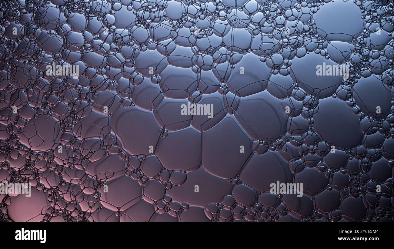 Bubbles forming intricate patterns on a surface with gradient ...
