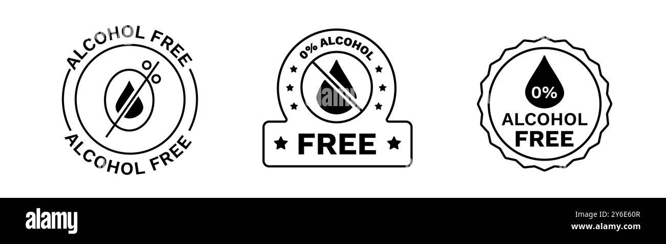 Black alcohol free sticker. Safe planet logo for eco friendly products ...