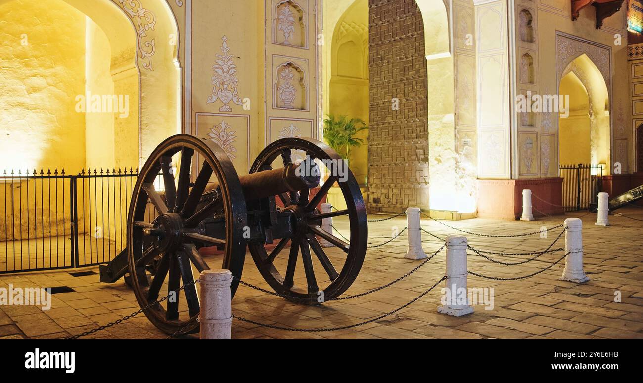 Jaipur, Rajasthan, India. Old Cannons Near Tripolia Gate. Tripolia Gate ...
