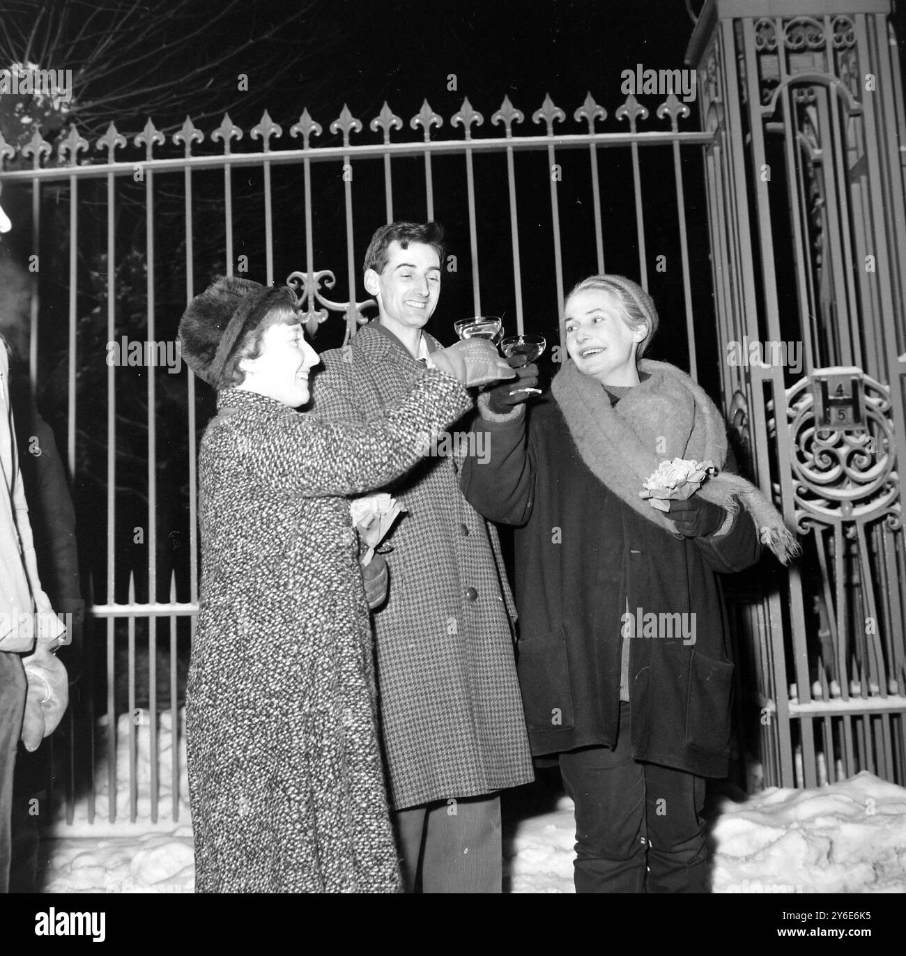 HELEN ALLERGRANZA AND MARGARET LOCK DRINKS CHAMPAGNE AFTER DESMOND LOCK ...