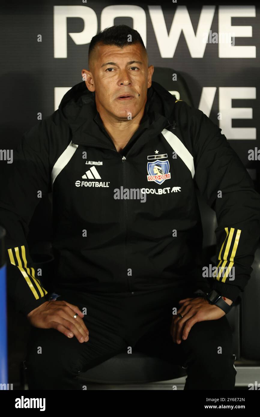 Chile's Colo Colo Argentine head coach Jorge Almiron gestures before ...