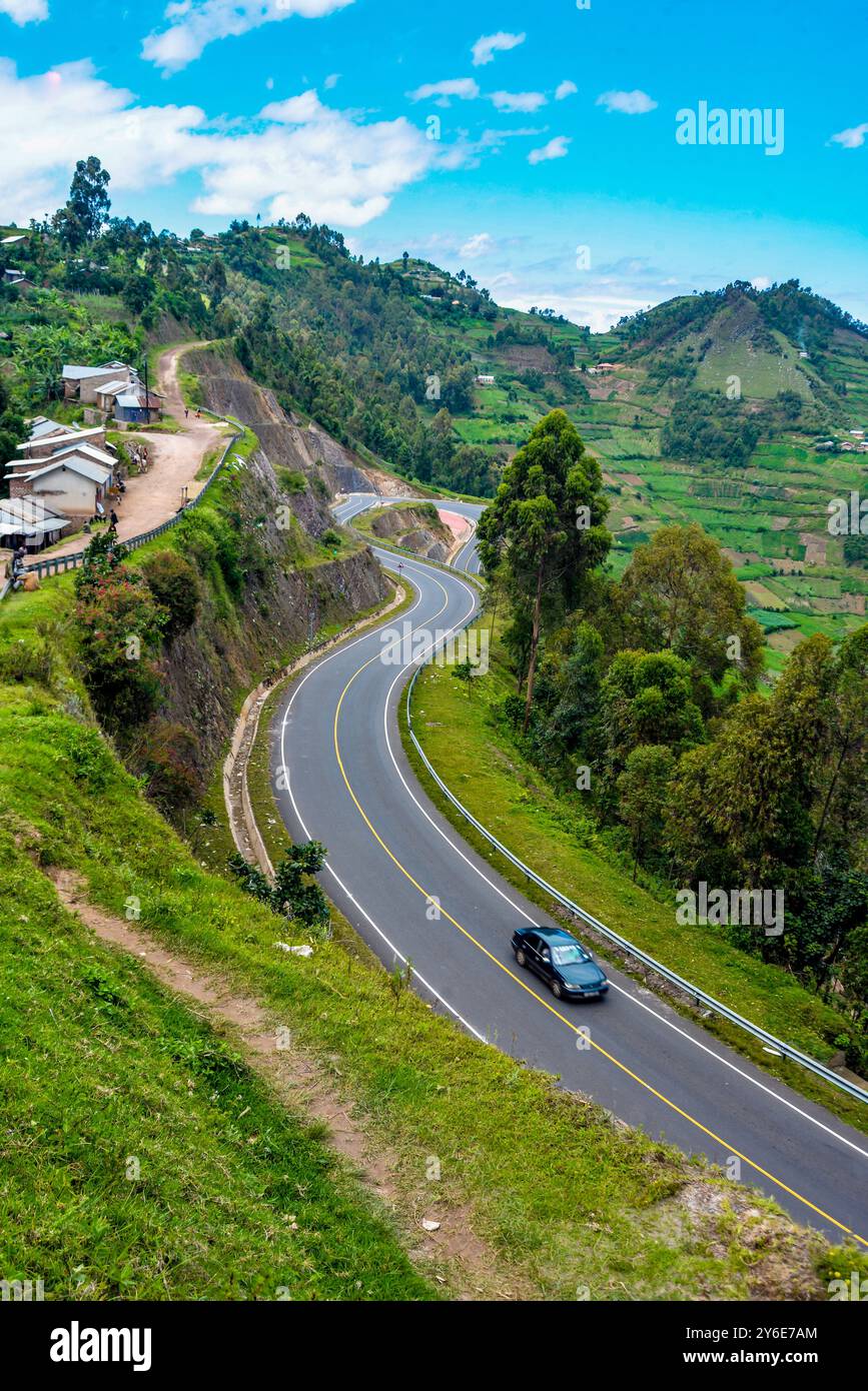 The winding mountain Road to Kisoro in Uganda Stock Photo - Alamy