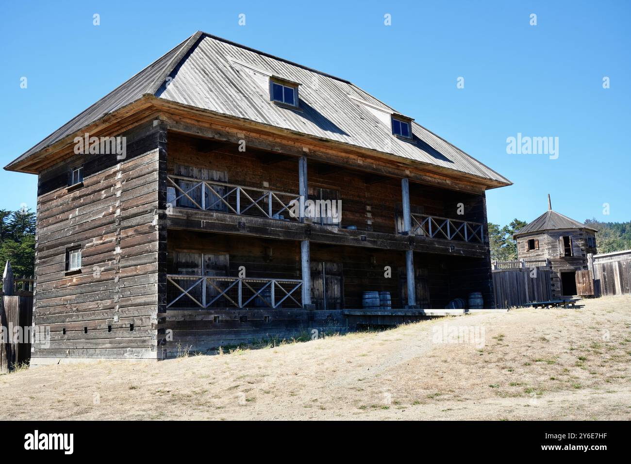 Historical wooden building at Fort Ross Settlement Stock Photo - Alamy