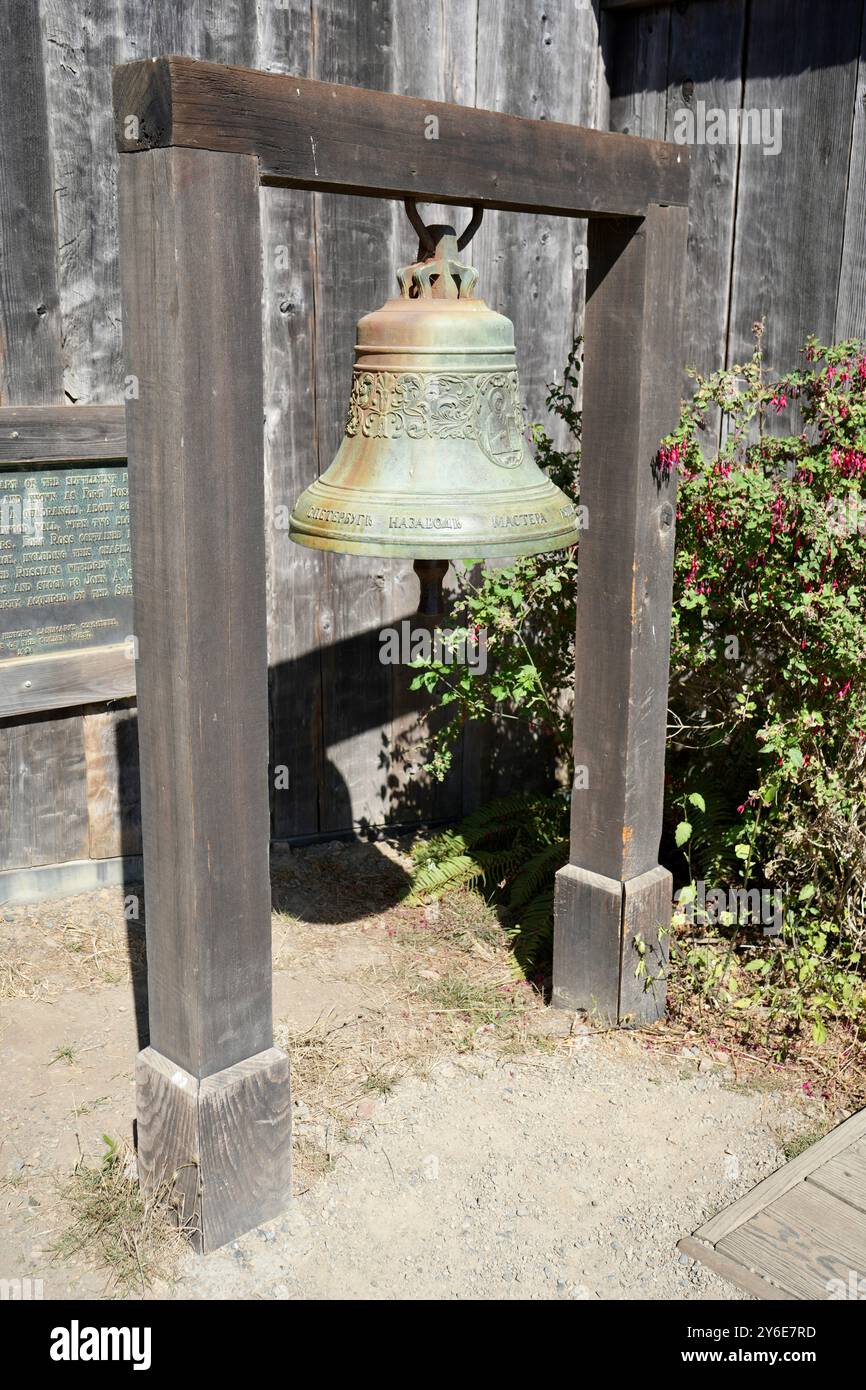 Historical Russian brass bell at Fort Ross Russian Settlement Stock ...