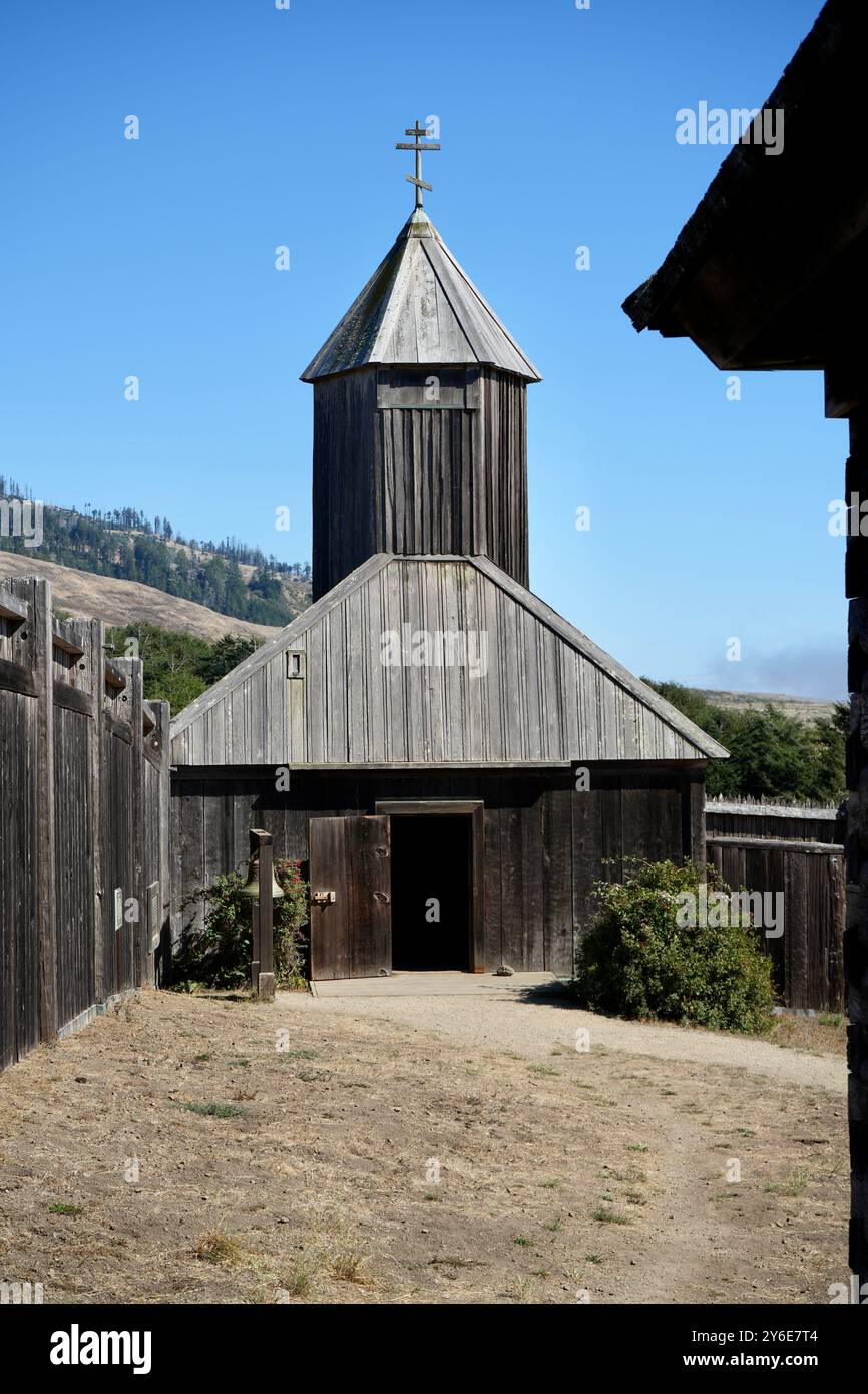 Historical wooden chapel at Fort Ross Settlement Stock Photo - Alamy